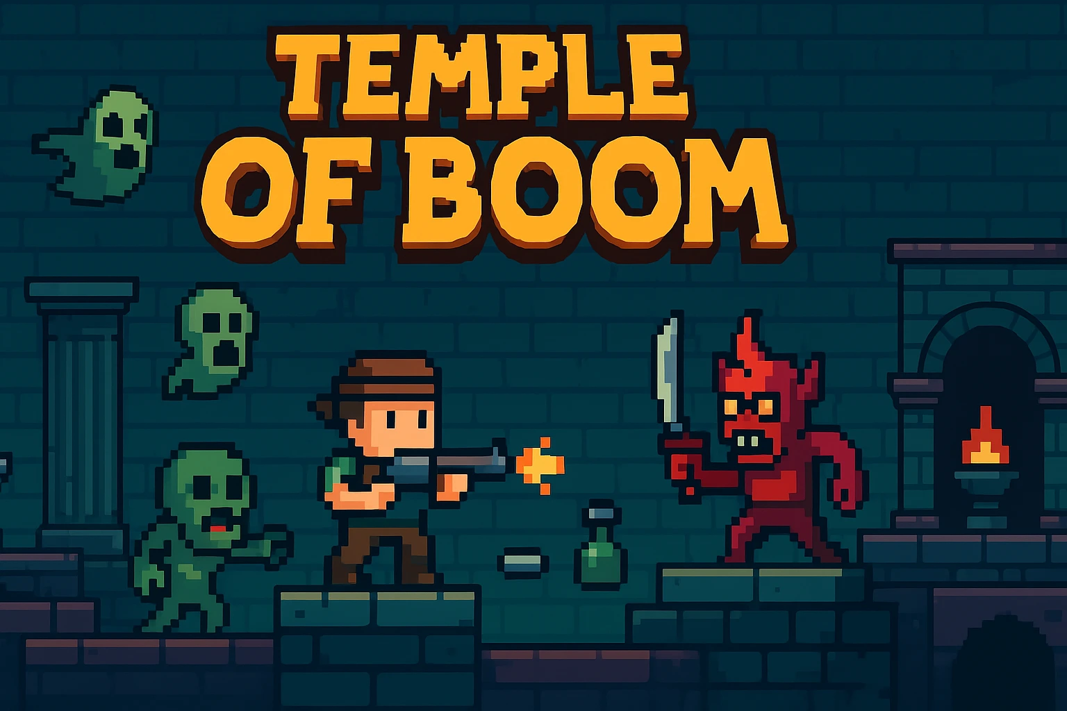 Temple Of Boom 🕹️ Thrilling Retro Shooting Game